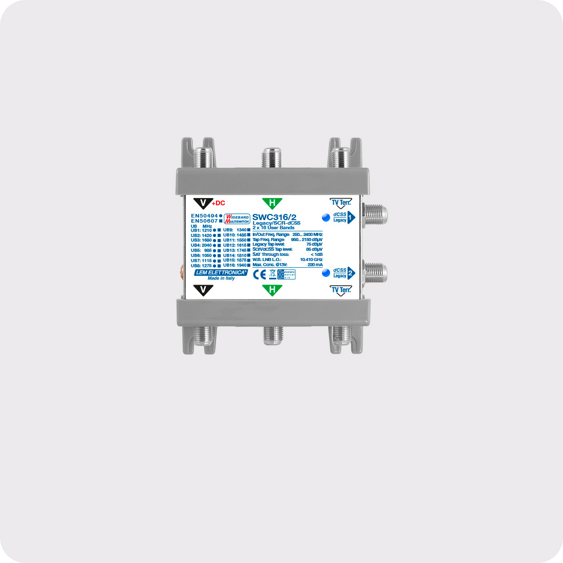 Multiswitch ibridi dCSS LNB Power – LEM ELETTRONICA